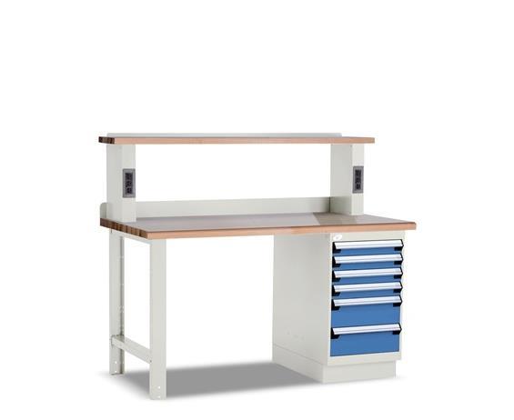 Workbench With L Cabinet, Laminated Wood Top (60"W X 30"D X 34"H)