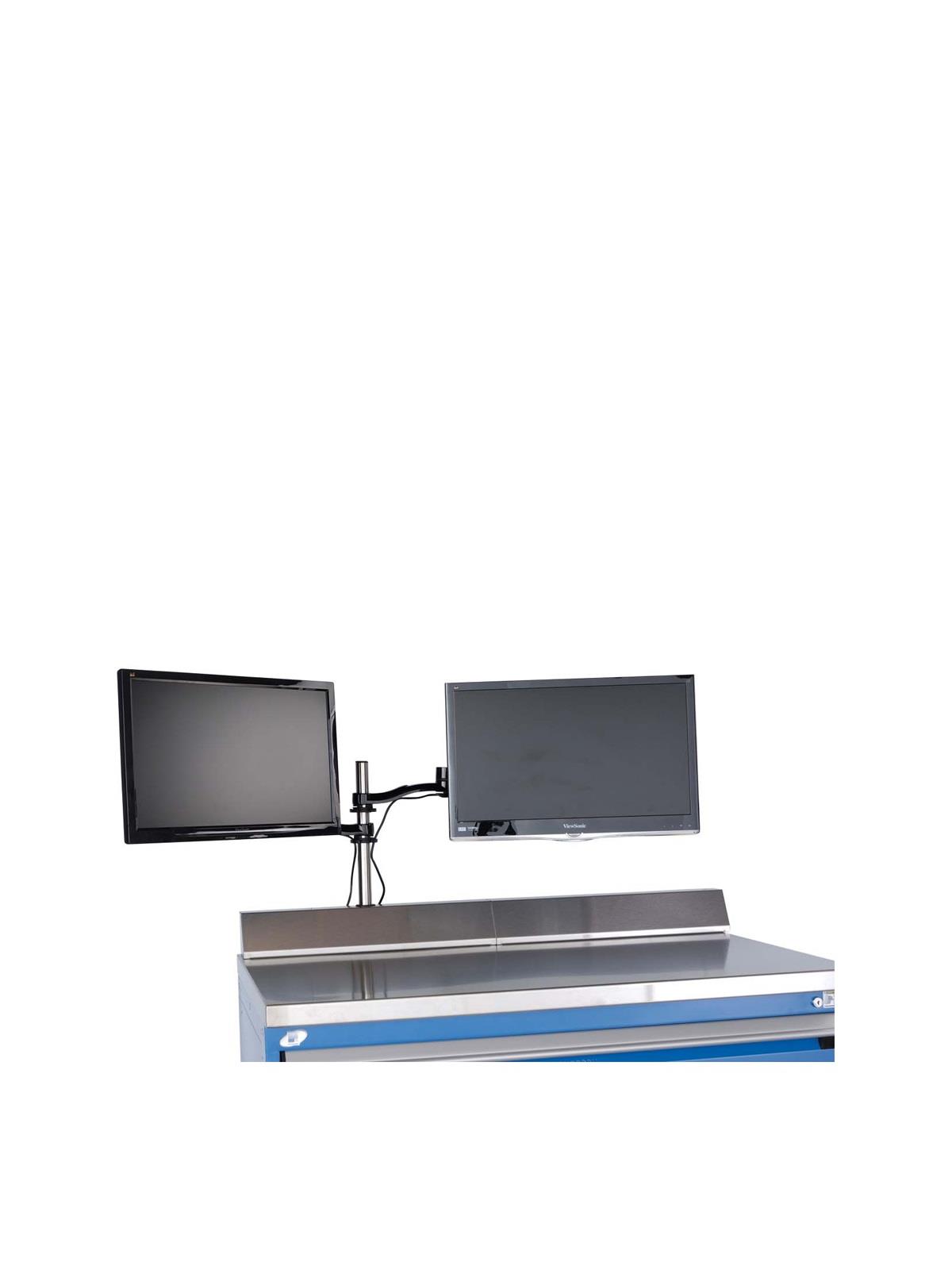 Dual Lcd Monitor Arm, Two Joints (For Work Surface)