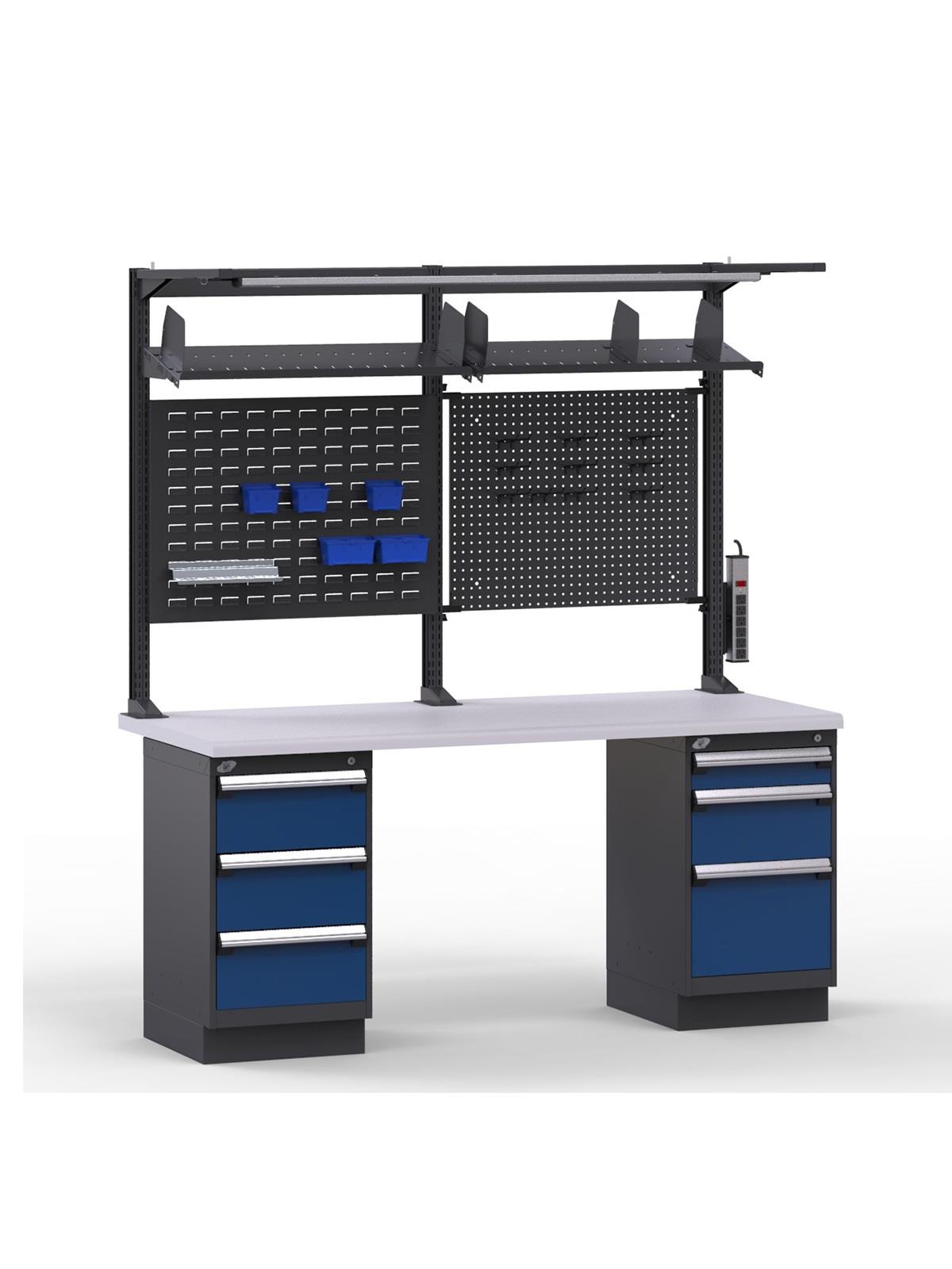 Workstation, Drawer Storage, Plastic Laminated Top (72"W X 30"D X 80"H)