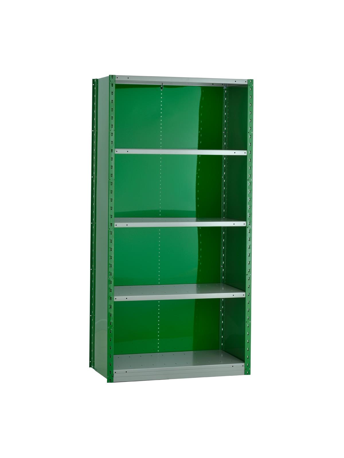Closed Shelving, 5 Shelves, Perforated Posts (36"W X 24"D X 75"H)