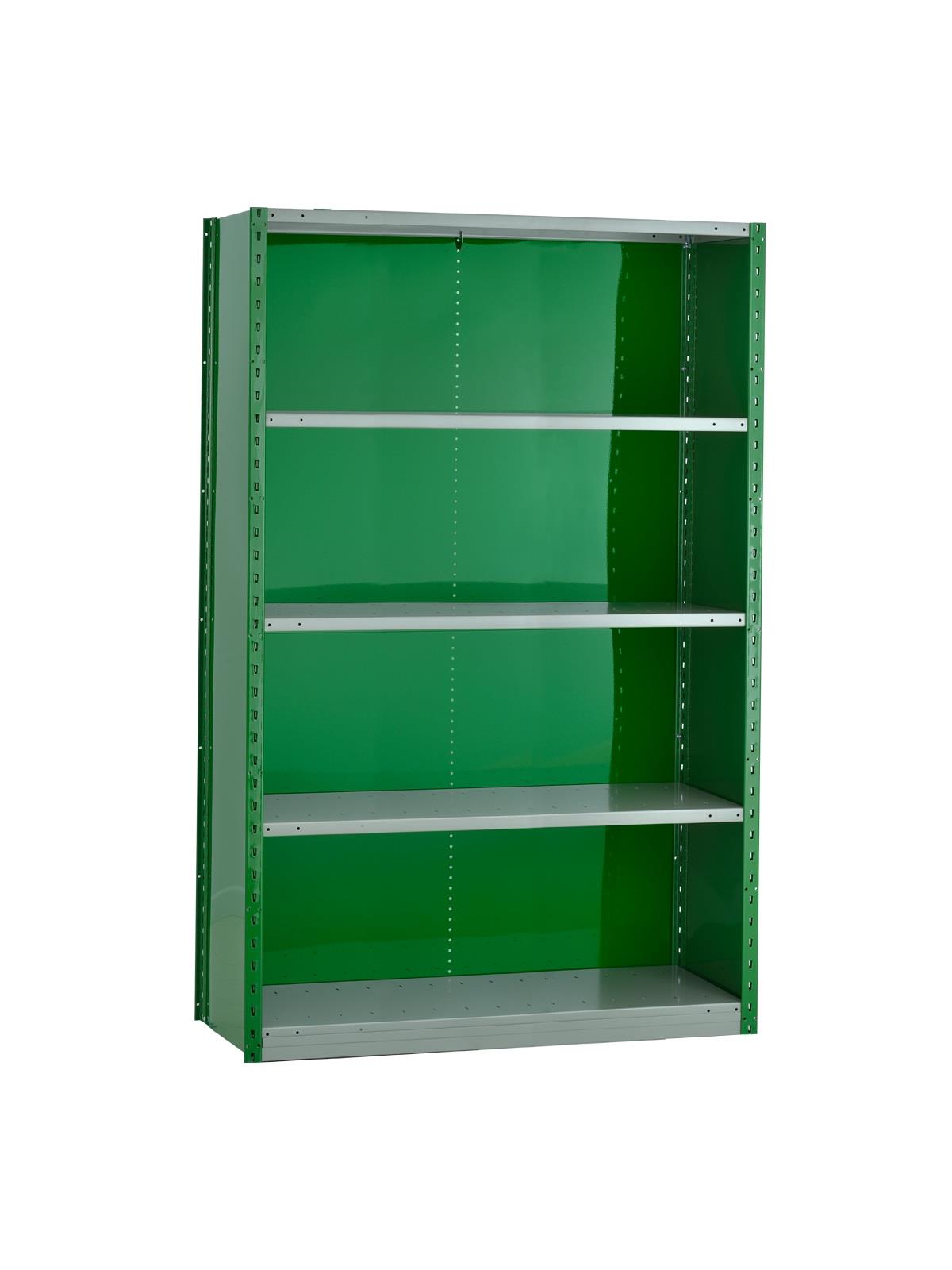 Closed Shelving, 5 Shelves, Perforated Posts (48"W X 24"D X 75"H)